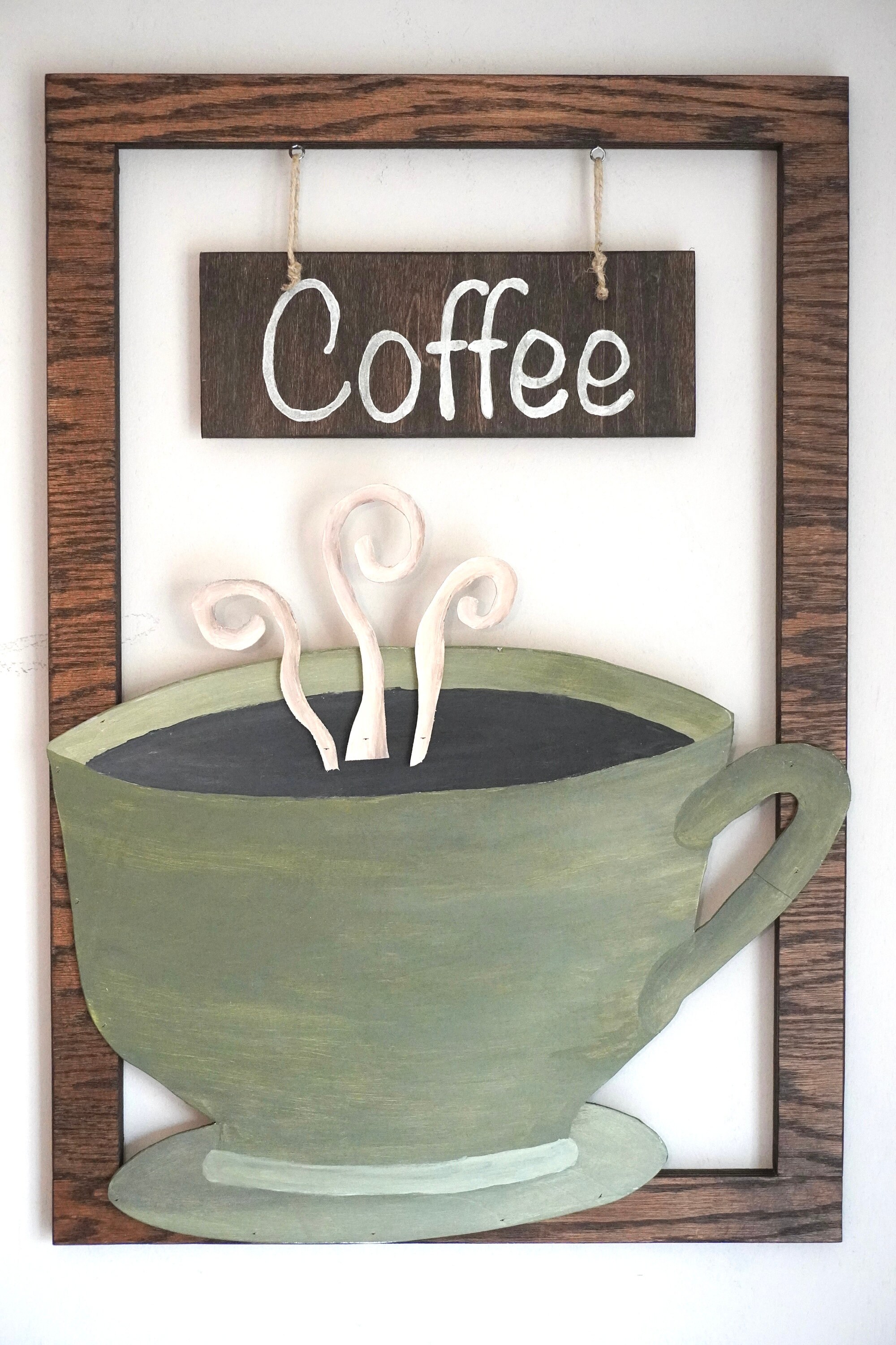 Coffee Cup Decor Rustic Coffee Cup Kitchen Wall Hangings - Etsy