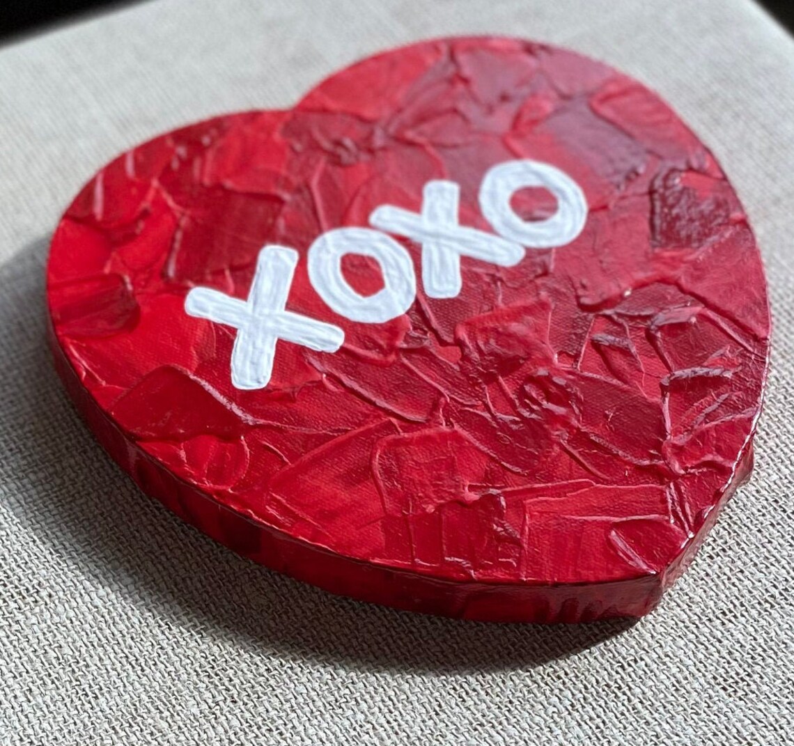 8 Valentines xoxo Candy Heart Painting/ Acrylic Painting/ Wall Hanging ...