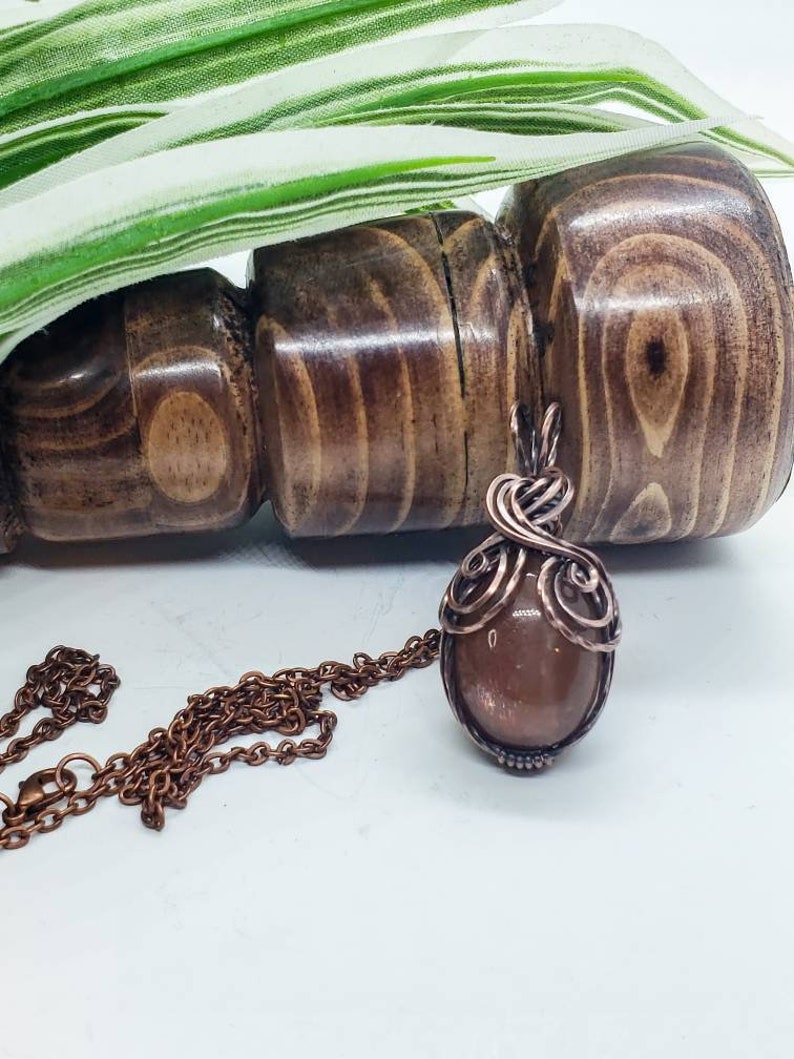 Sunstone Crystal Wire Wrapped Pendant Aesthetic Necklace | Etsy