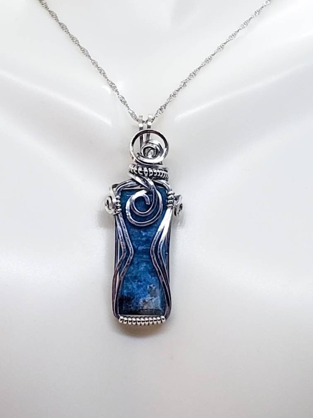 Brazilian Gilalite Quartz Wire Wrapped Necklace, Paraiba Quartz, Medusa ...