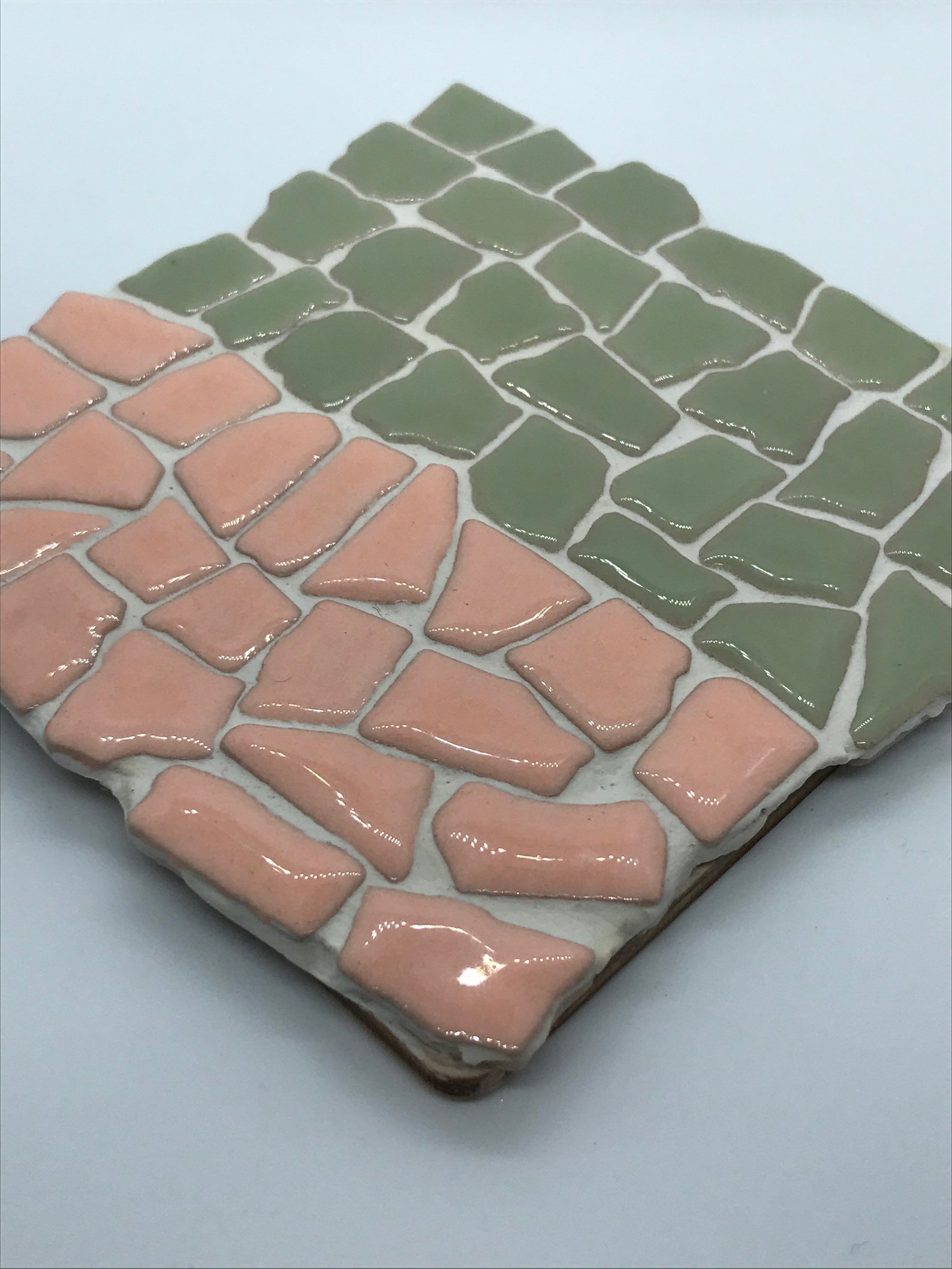 Rustic Handmade Two Tone Mosaic Coaster - Etsy