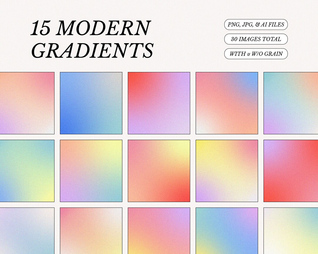 15 Modern Gradients Pack - Etsy
