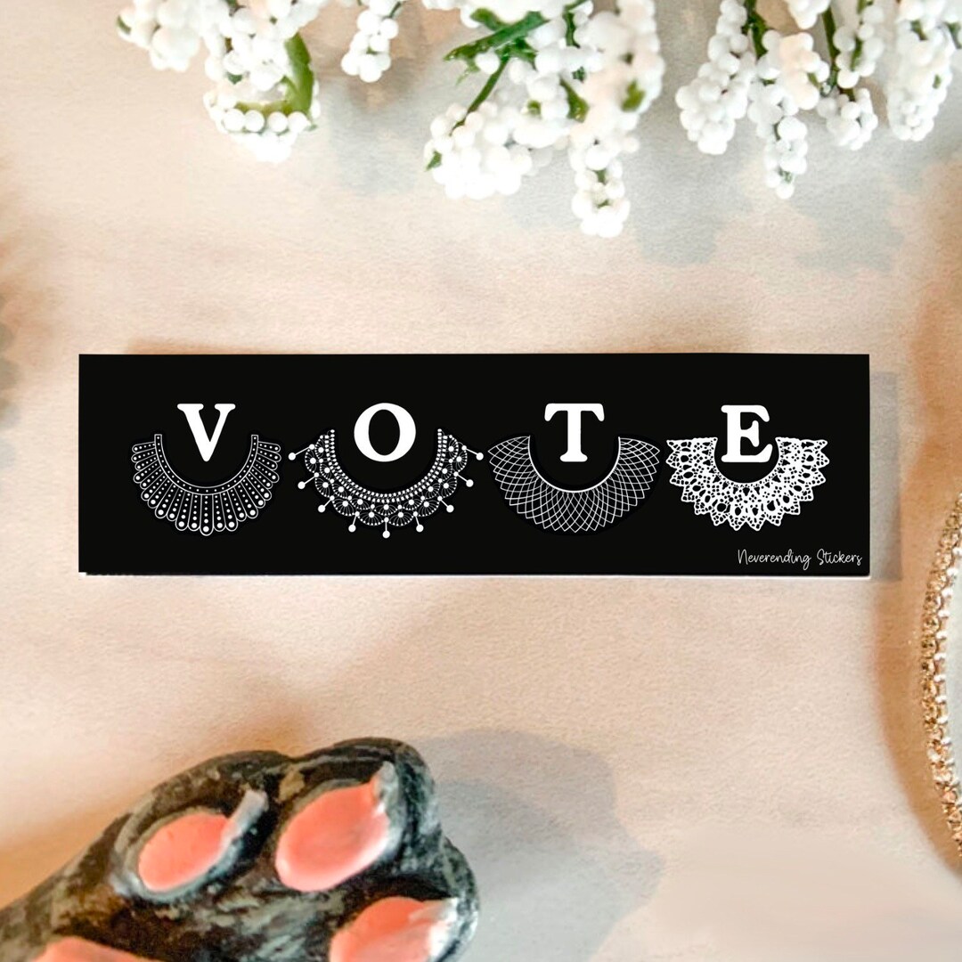 Vote RBG Dissent Collar Vinyl Decal Sticker or Magnet 3x1 In - Etsy