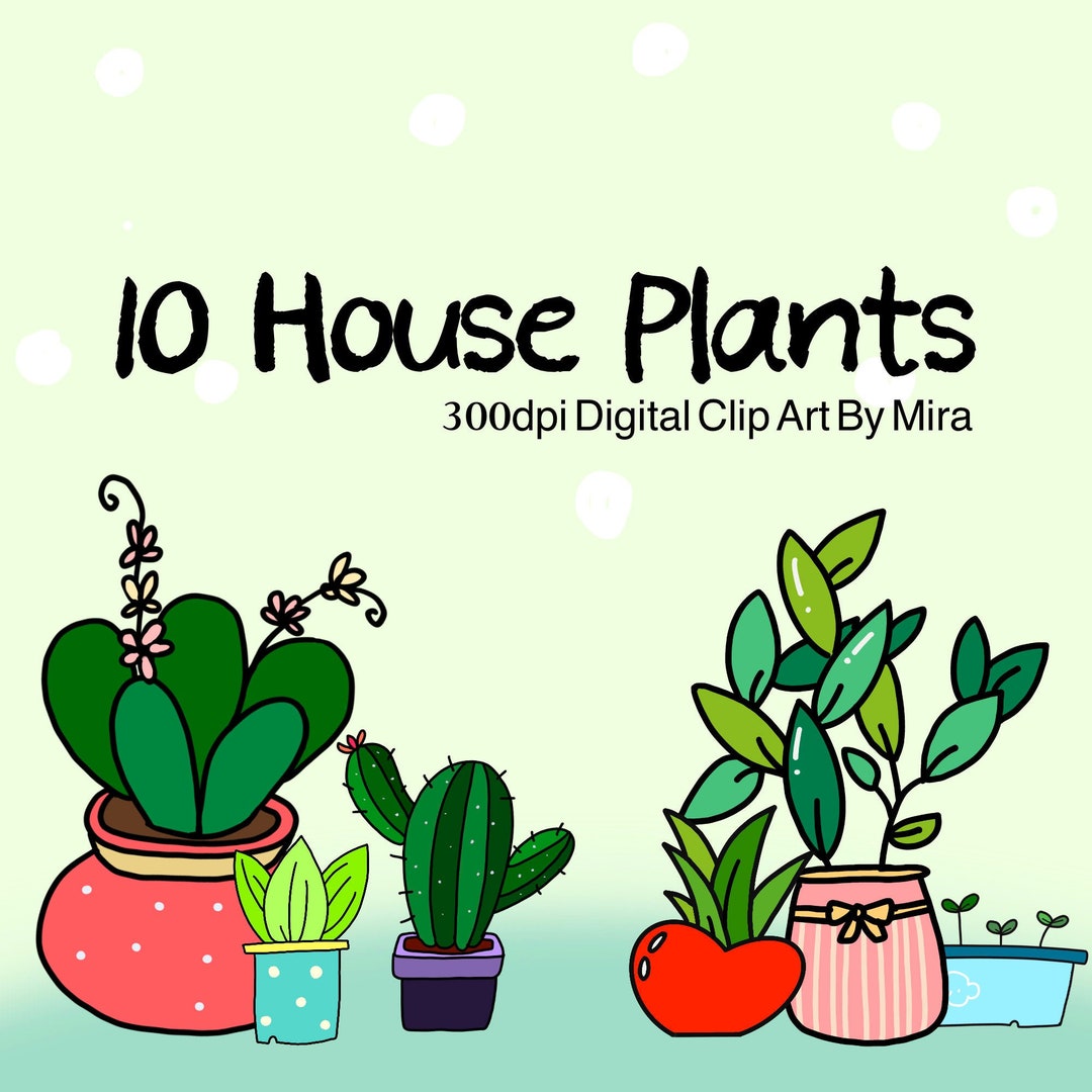 House Plants Clipart ,potted Plant Clip Art, Succulents, Downloadable ...
