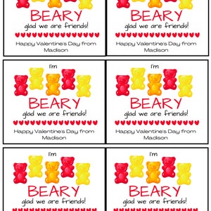Gummy Bear Valentines Day Card Kids Bear Valentines Day - Etsy