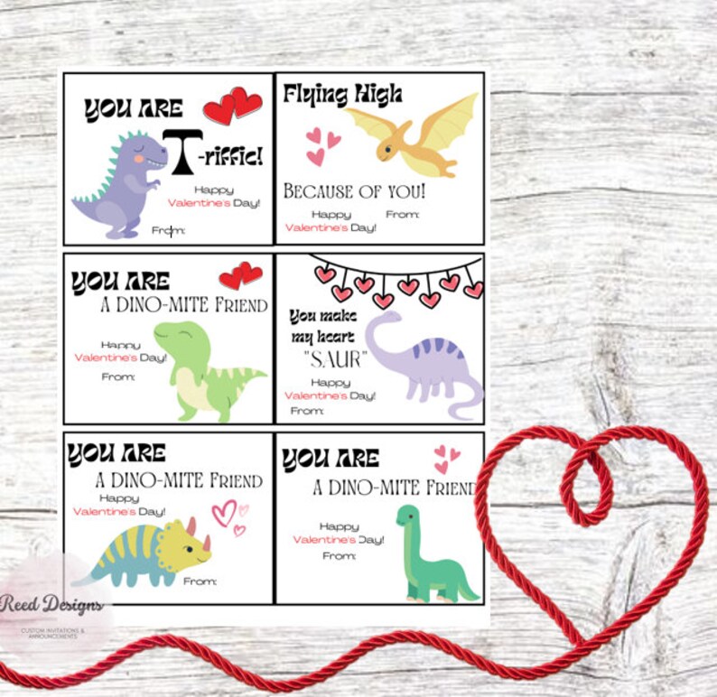 Editable Dinosaur Valentine Tags, Kids Valentine Cards, School ...