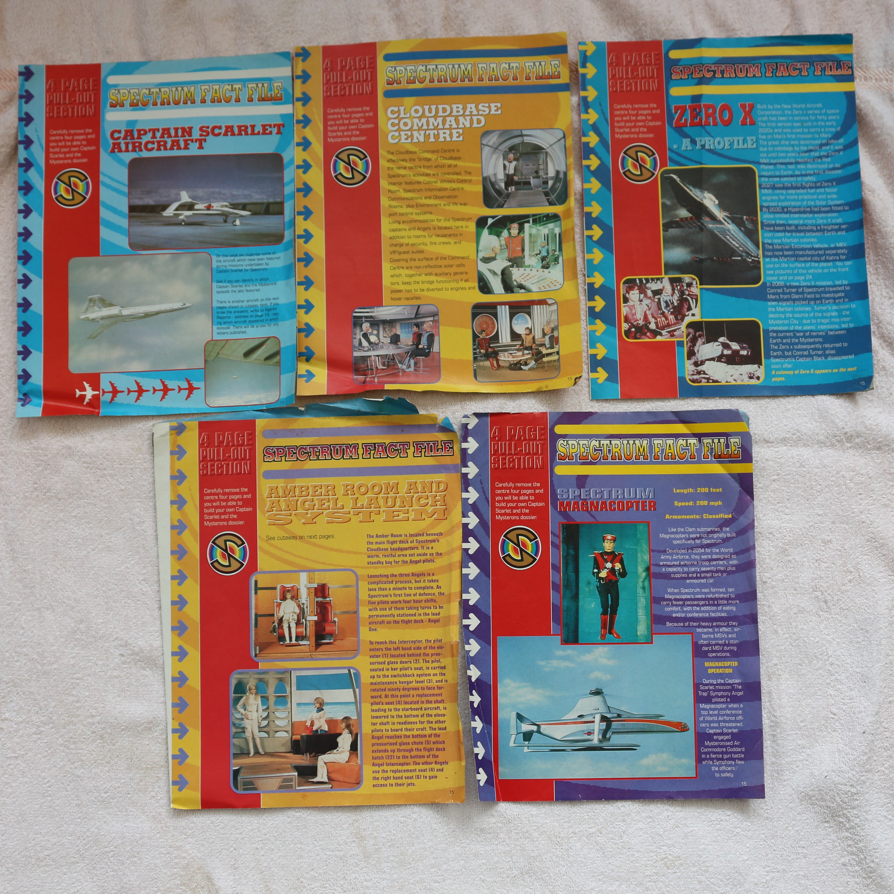 28 Pages of 4 X A4 Gerry Anderson Comics, Thunderbirds, Spectrum Capt ...