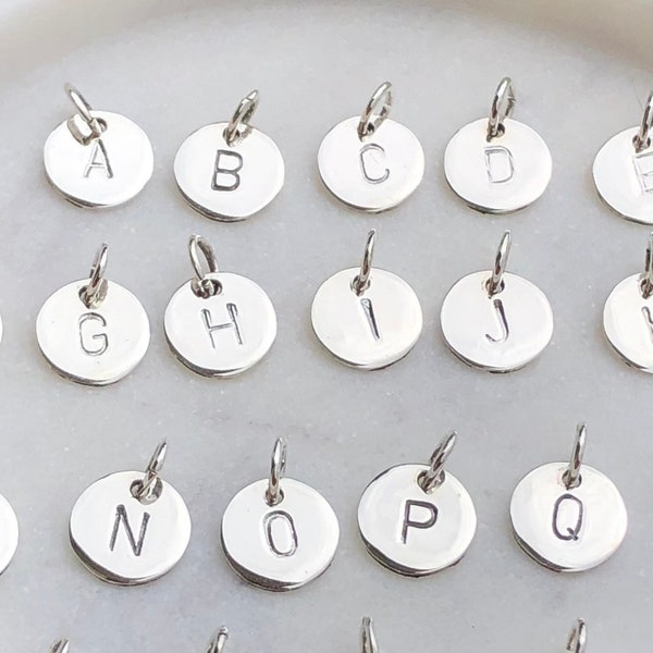 Round Initial Charm - Etsy