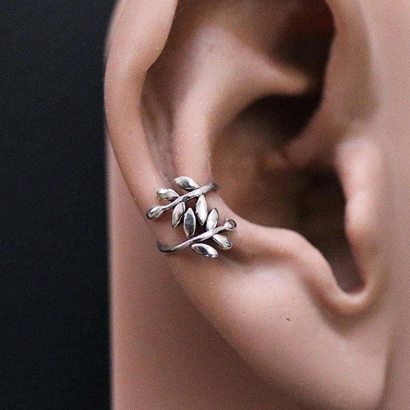Ear Cuff 925 Silver Leaves - Etsy