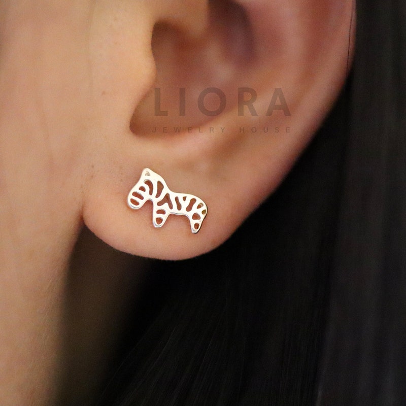 Zebra Stud Earrings - Etsy