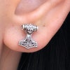 Sterling Silver Scandinavian Traditional Thor's Hammer Earrings - Etsy
