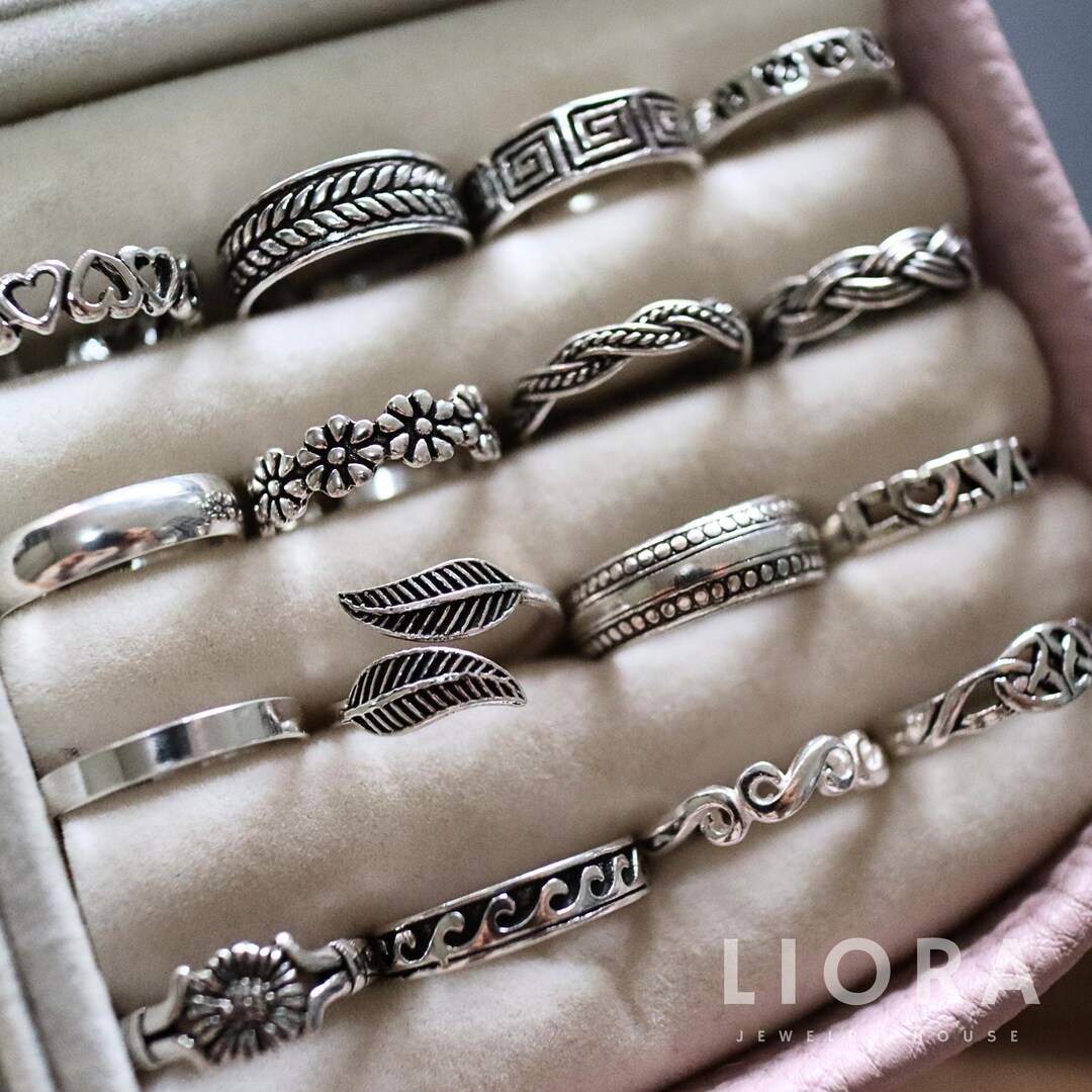 925 Sterling Silver Toe Ring, Midi Ring, Knuckle Ring, Flower Toe Ring ...