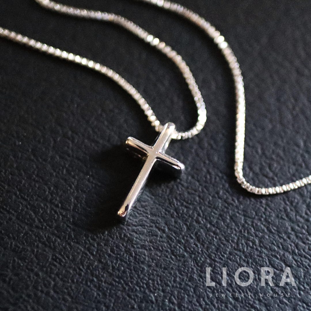 925 Sterling Silver Thick Cross Pendant Necklace, Cross Necklace, Thick ...