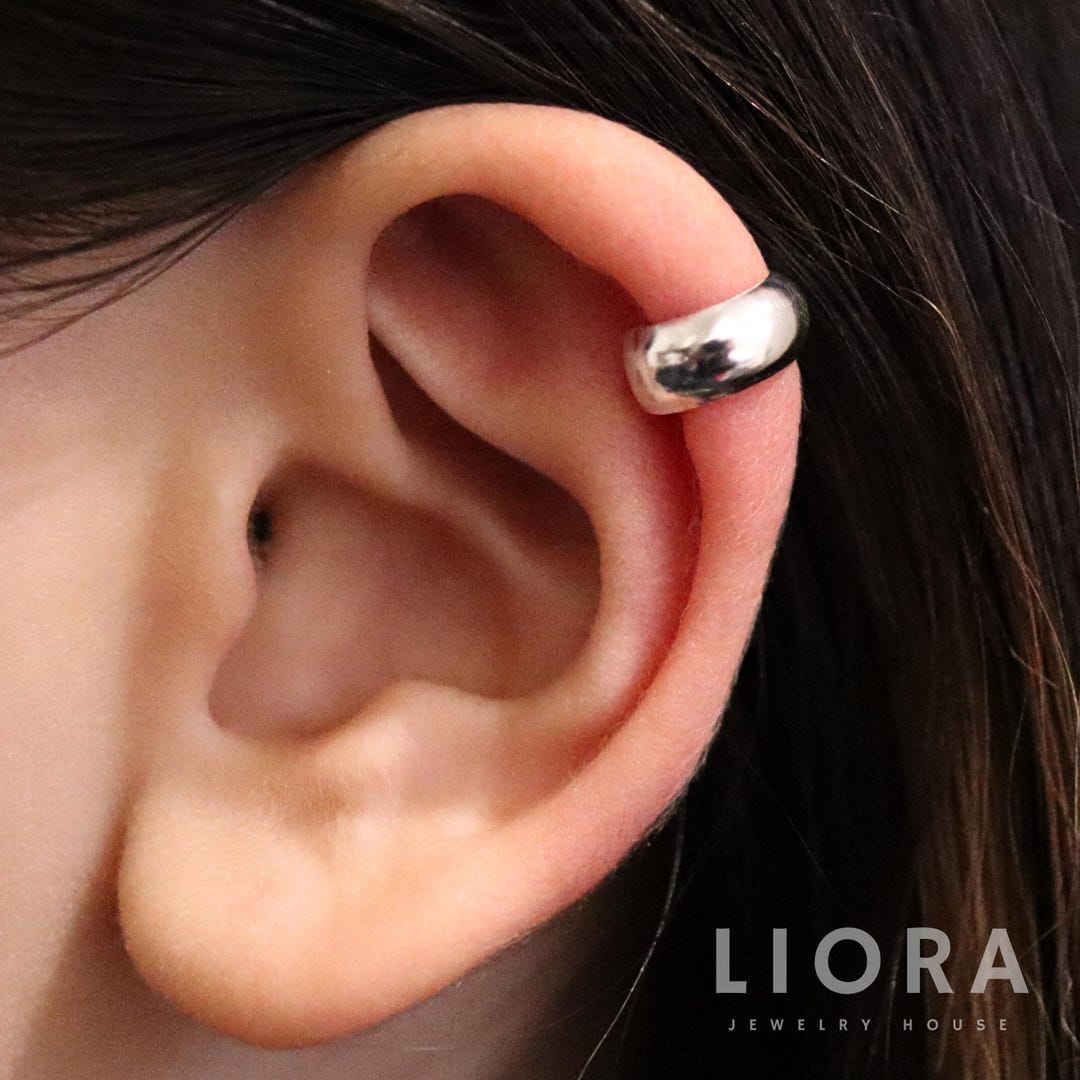 925 Silver Ear Cuff, No Piercing Earring, Adjustable Cartilage Wrap ...