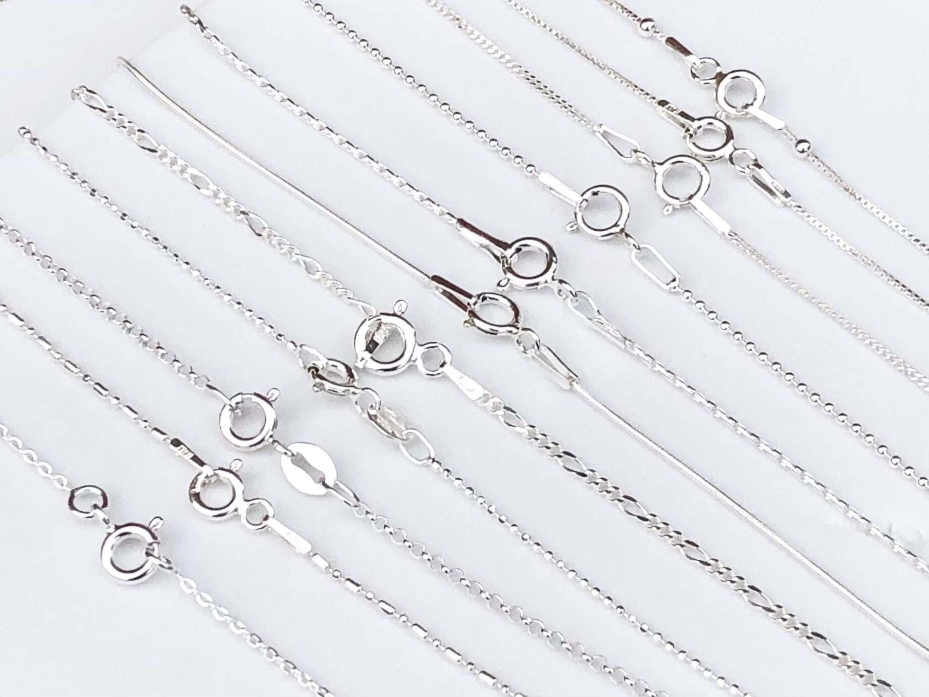 925 Sterling Silver Chain 1mm Necklace Tiny Chain Cable - Etsy Australia