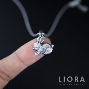 925 Sterling Silver Rabbit Pendant Necklace, Rabbit Pendant, Bunny ...