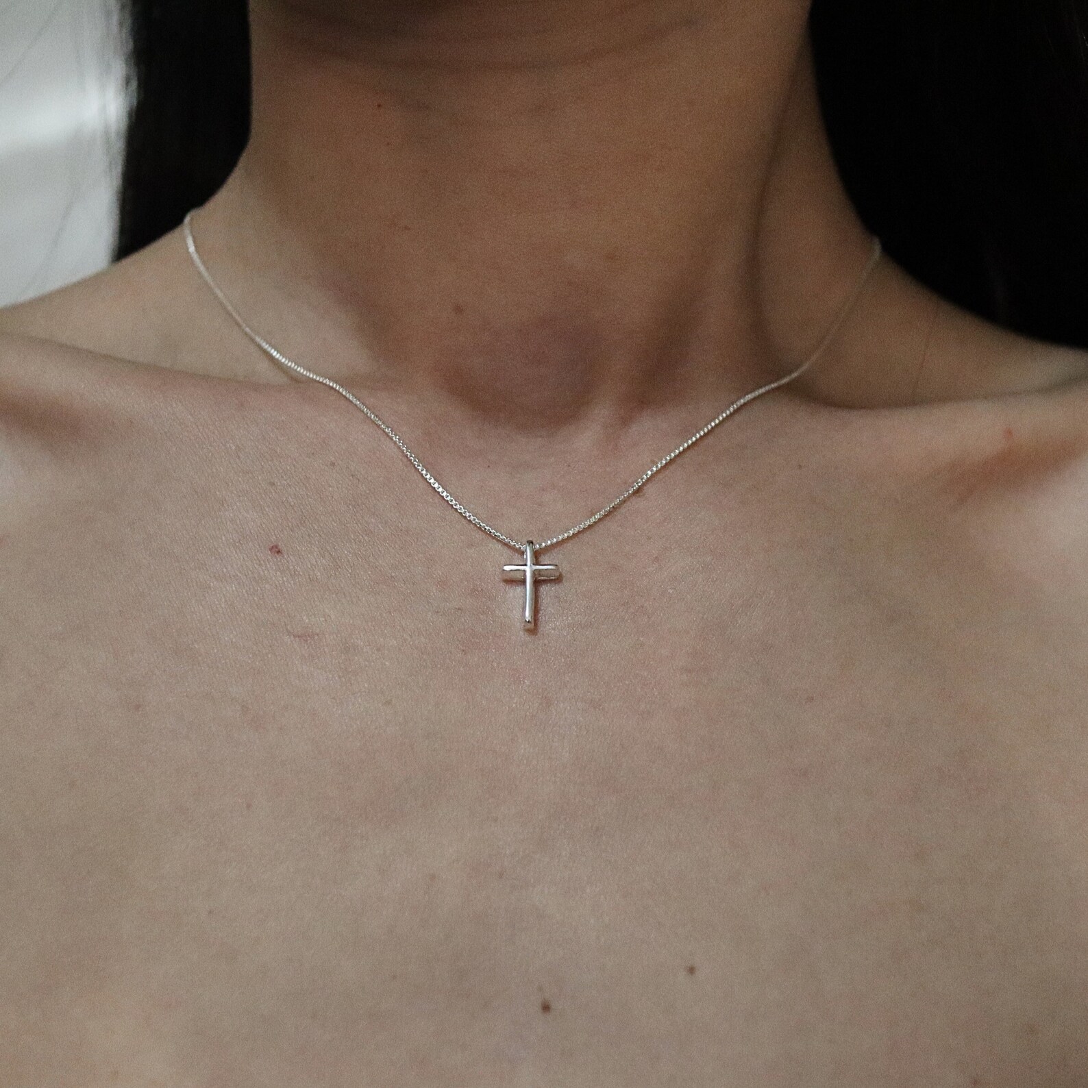 925 Sterling Silver Thick Cross Pendant Necklace, Cross Necklace, Thick ...