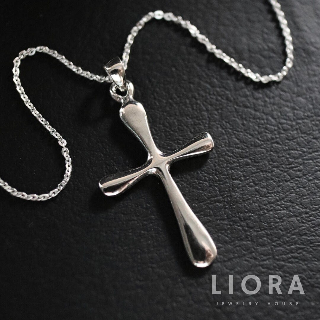 925 Sterling Silver Solid Cross Necklace, Cross Pendant, Plain Cross ...