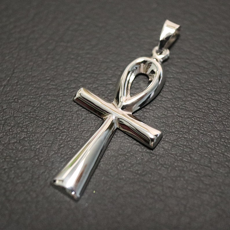 925 Sterling Silver Solid Ankh Cross Pendant Necklace, Cross Necklace ...
