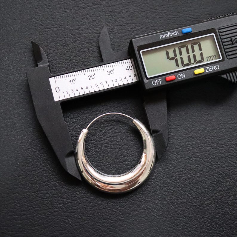 925 Sterling Silver 40 Mm Crescent Moon Hoop Earrings, Large Statement ...