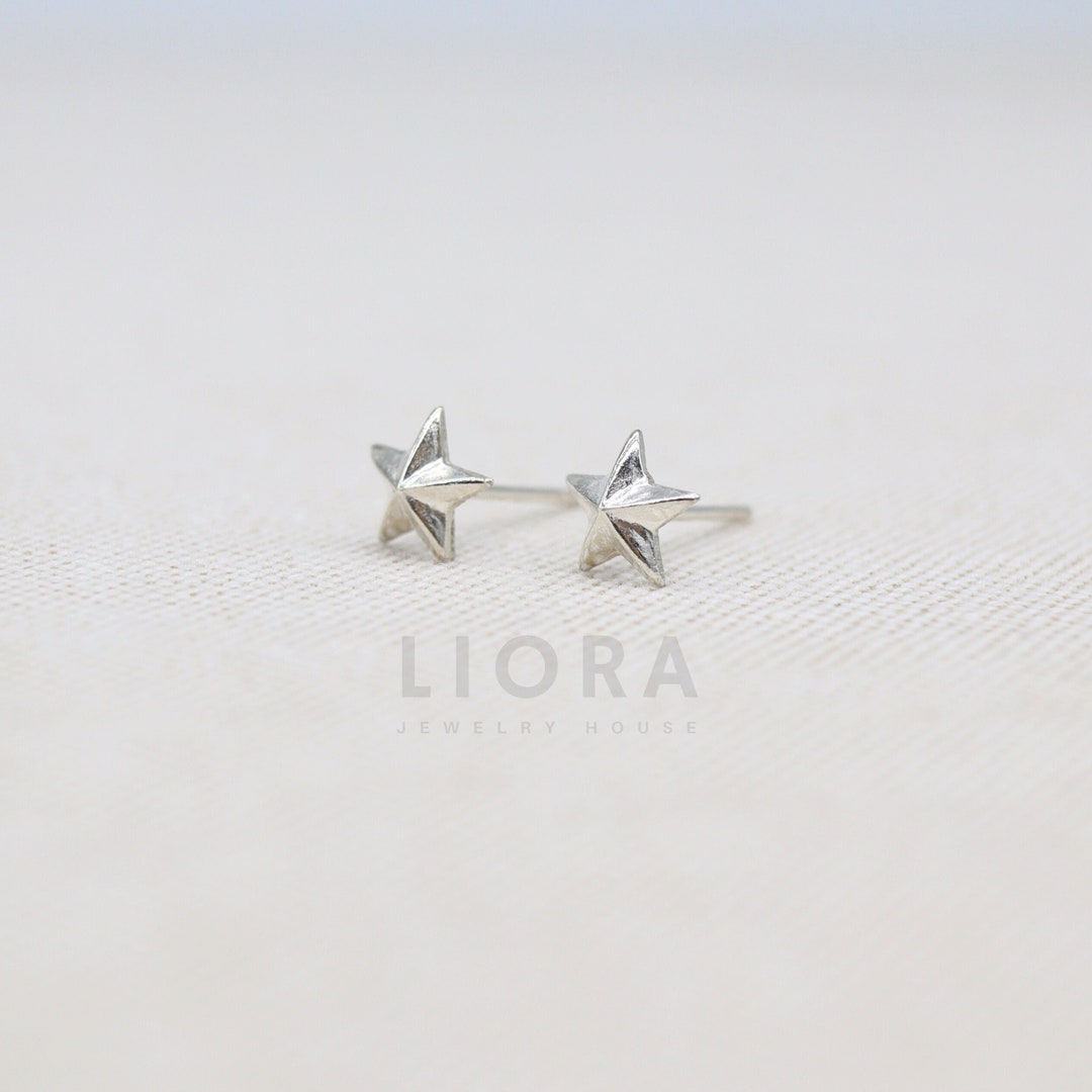 925 Sterling Silver Star Stud Earrings, Star Earrings, Small Star ...