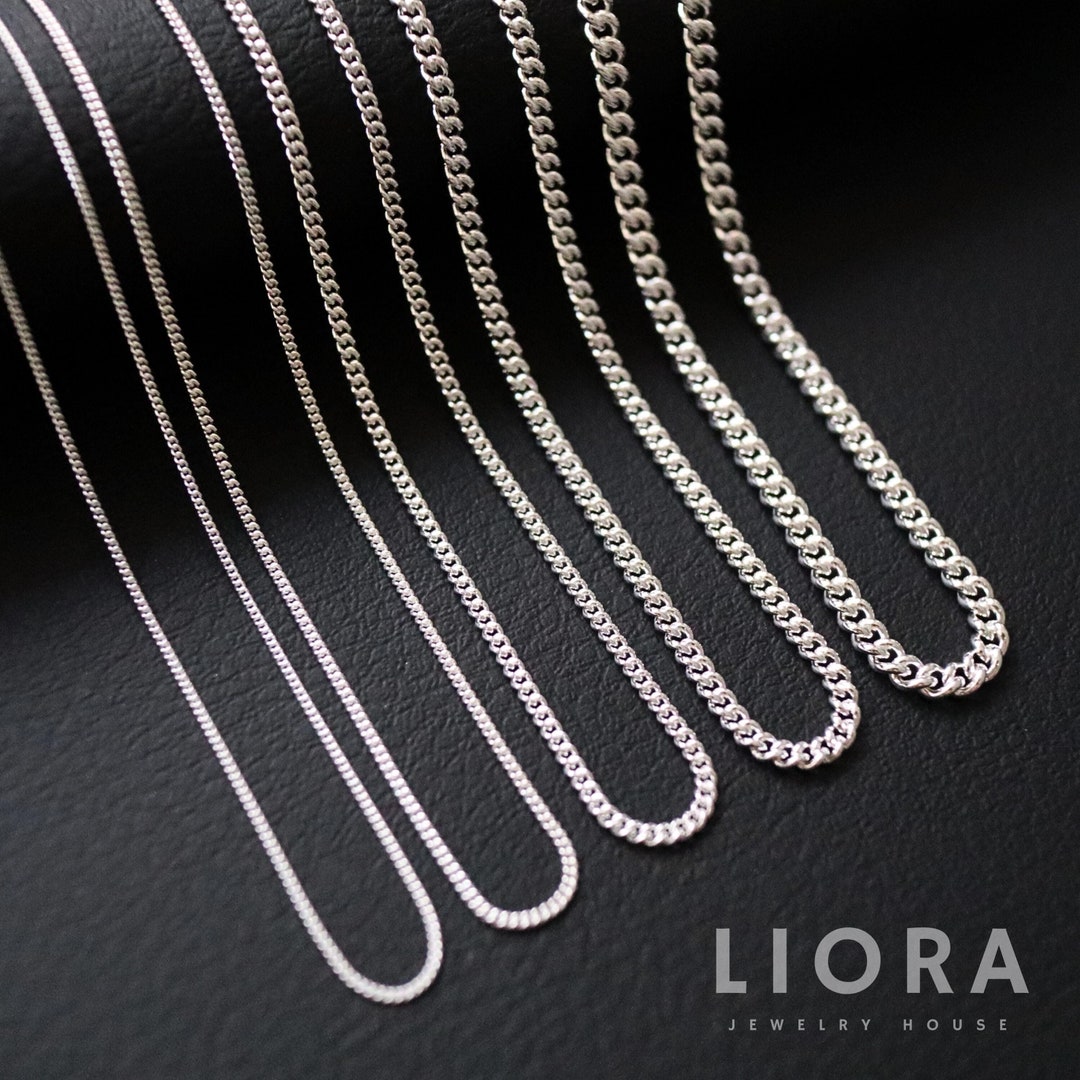 925 Sterling Silver Curb Chain Necklace, Men Women Unisex Chain, Curb ...