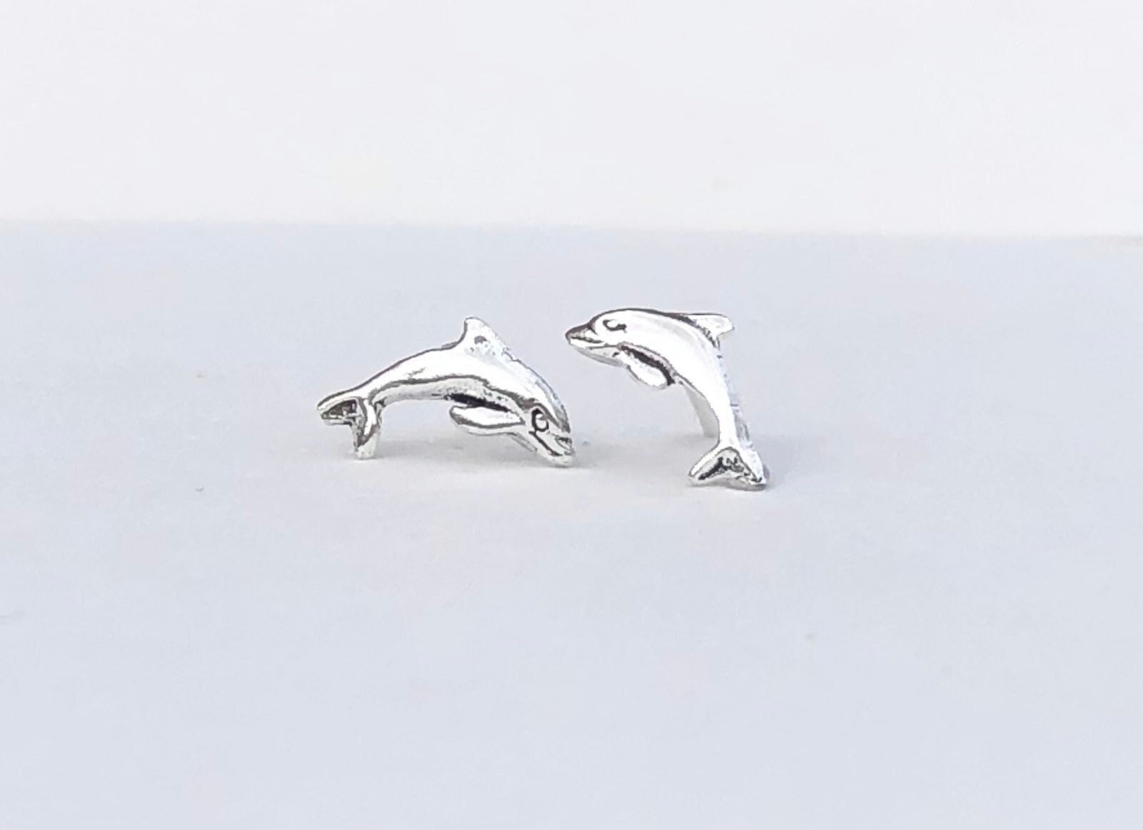 925 Sterling Silver Dolphin Stud Earrings Dolphin Earrings - Etsy