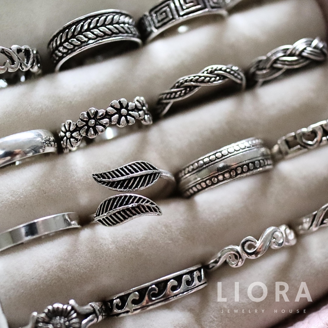 925 Sterling Silver Toe Ring, Midi Ring, Knuckle Ring, Flower Toe Ring ...