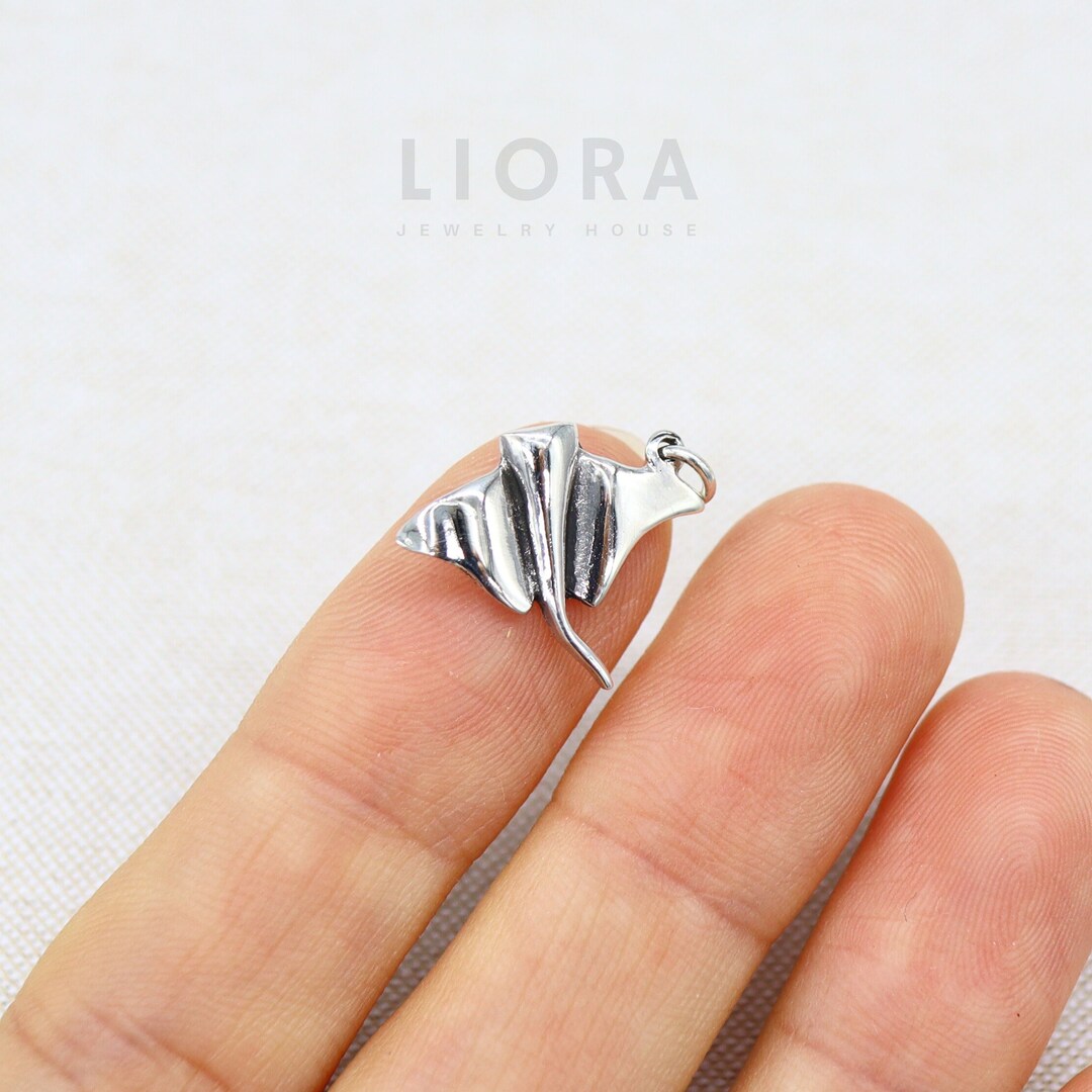 925 Sterling Silver Manta Ray Pendant, Manta Ray Charm, Stingray ...