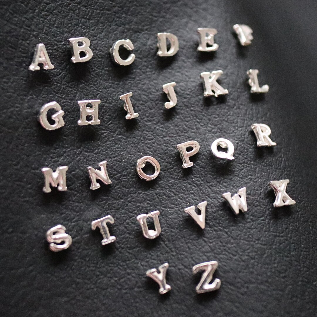 925 Sterling Silver Small Initial Letter Stud Earring, Alphabet Letter ...