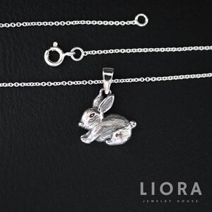 925 Sterling Silver Rabbit Pendant Necklace, Rabbit Pendant, Bunny ...