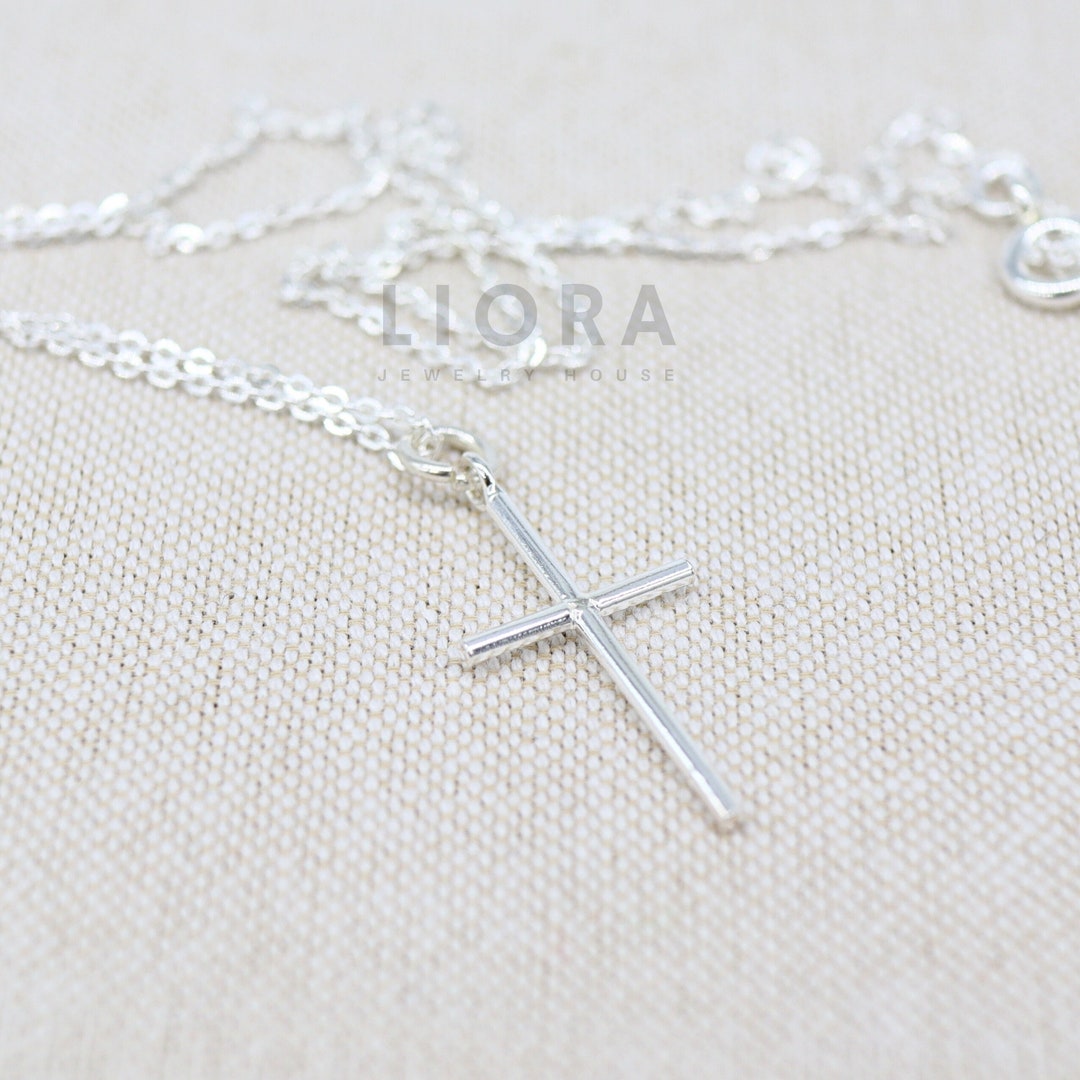 925 Sterling Silver Cross Necklace, Cross Chain, Cross Necklace, Silver ...