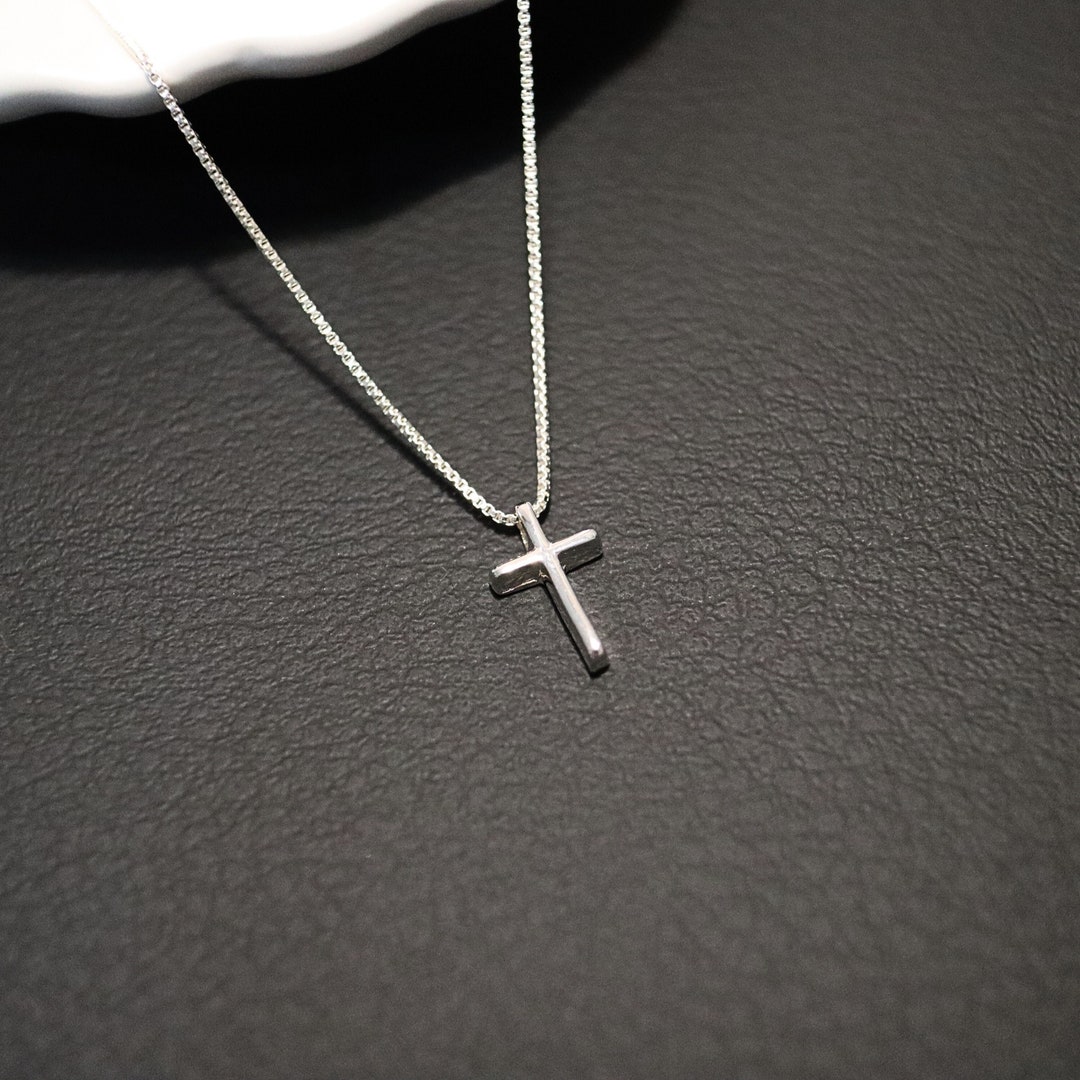 925 Sterling Silver Thick Cross Pendant Necklace, Cross Necklace, Thick ...