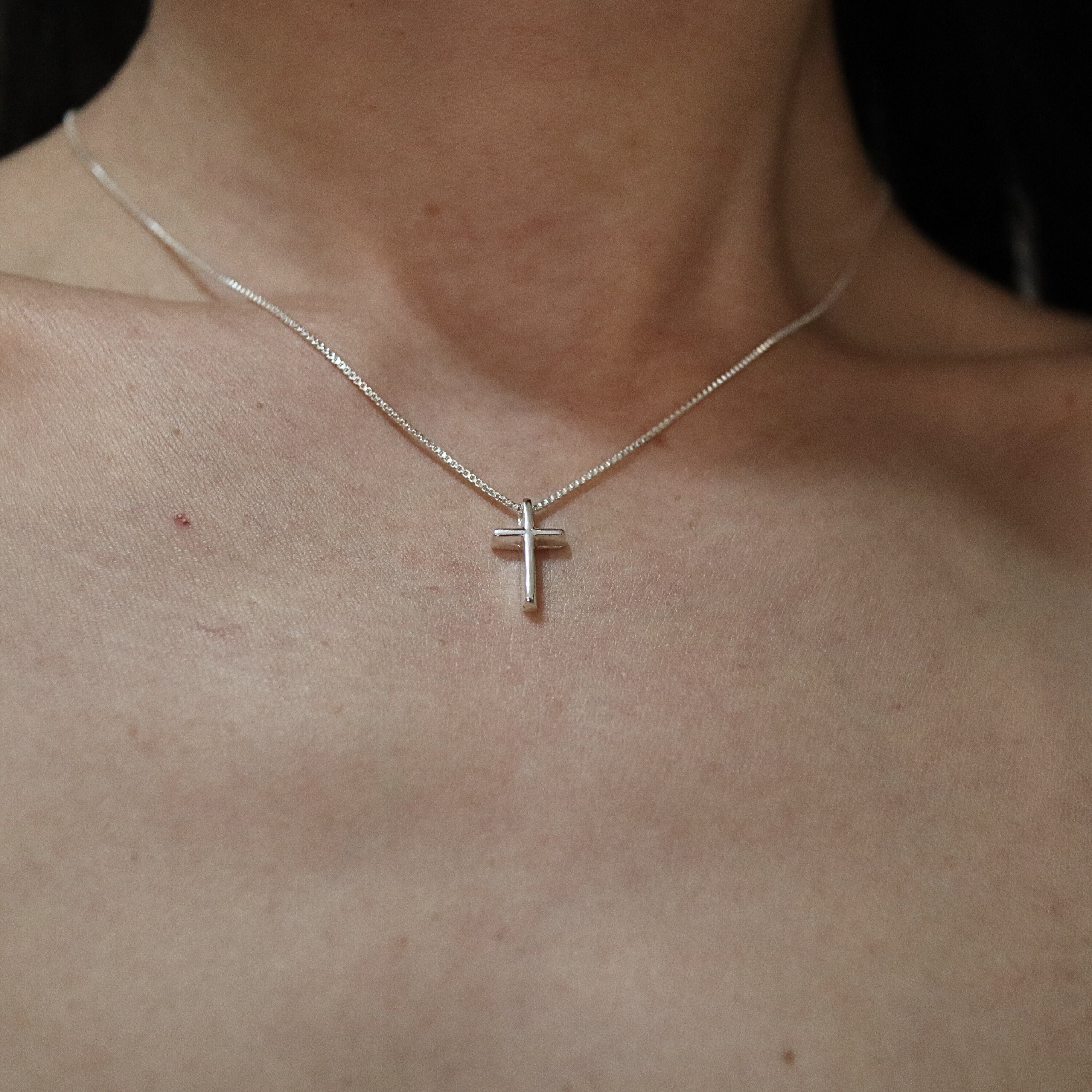 925 Sterling Silver Thick Cross Pendant Necklace, Cross Necklace, Thick ...