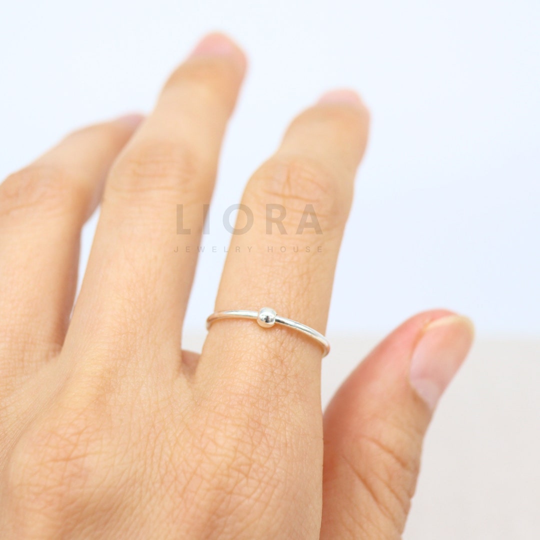 925 Sterling Silver Worry Ring, Anxiety Ring, Silver Ball Ring ...