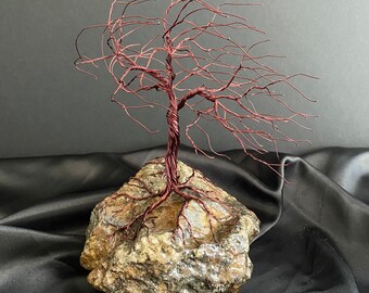 Copper Tree Landscape With Birds. Wire Tree Sculpture. Metal - Etsy