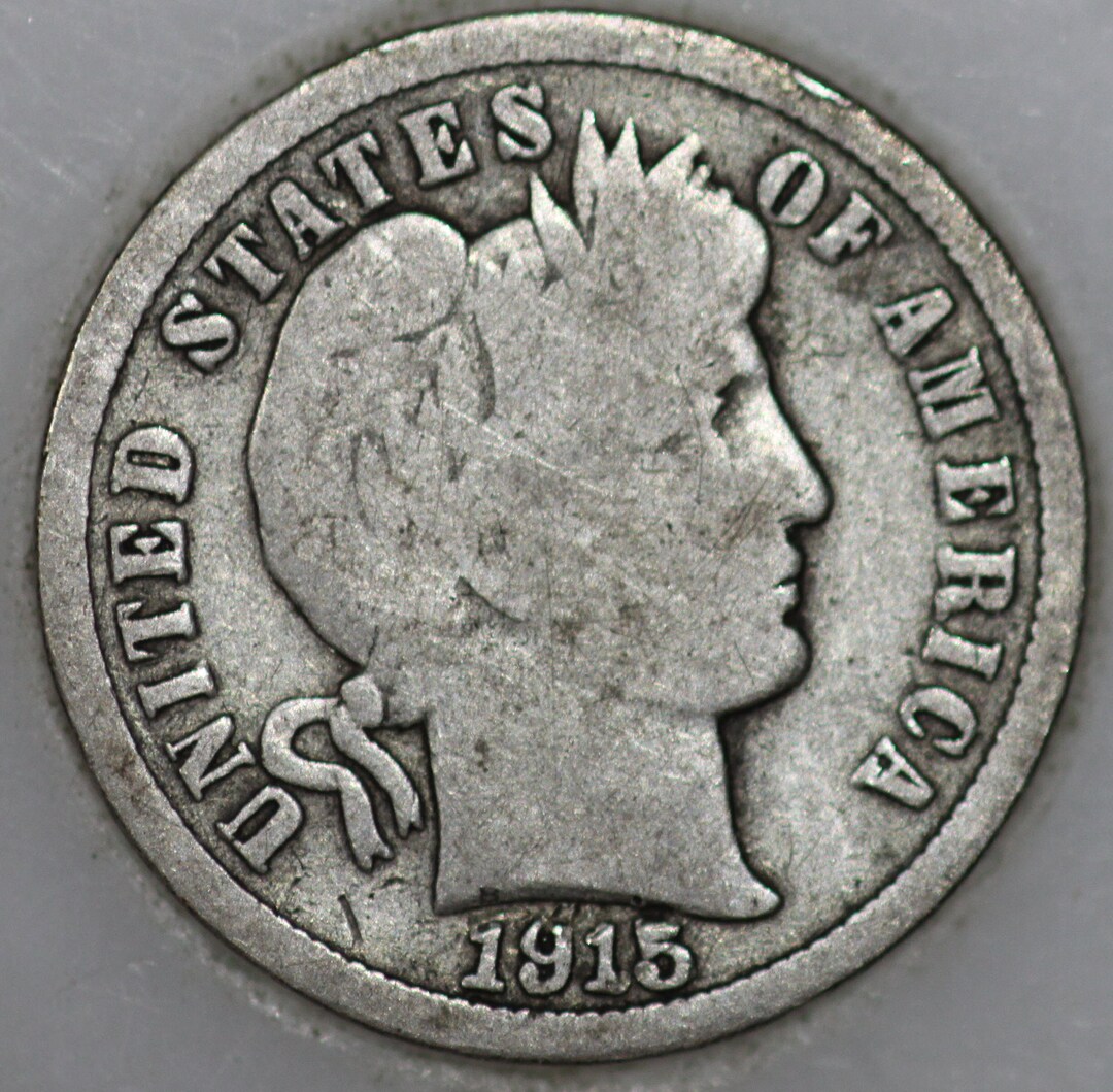 1915-P Barber Dime 90% Silver, 100 Years Old as Shown SN01 - Etsy
