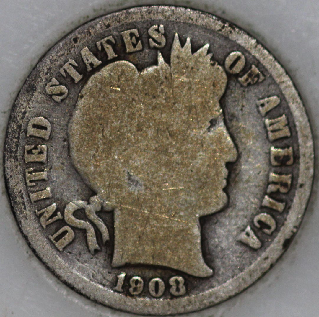 1908-S Barber Dime 90% Silver, 100+ Years Old as Shown [SN01] - Etsy