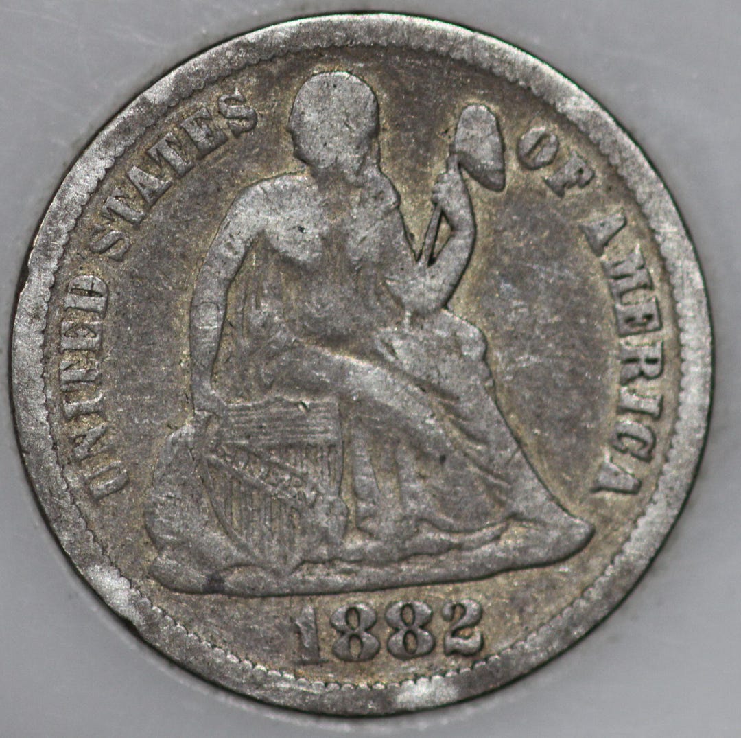 1882-P Seated Liberty Dime 90% Silver, 100 Years Old as Shown SN01 - Etsy