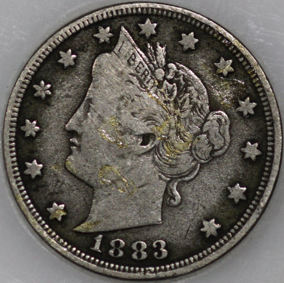 1883-P Liberty Nickel, Aka V Nickel, WITH CENTS 100 Years Old as Shown ...