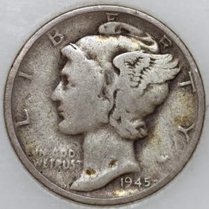 1945-S Mercury Dime Micro S 90% Silver, Popular Collector Coin as Shown ...