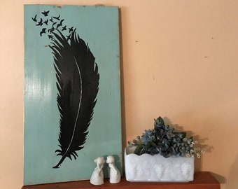 Feather Wood Sign - Etsy