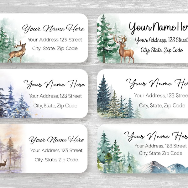 Rustic Christmas Return Address Labels - Etsy