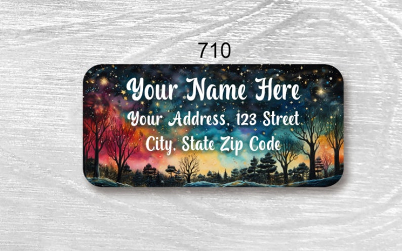 Set of 48 Personalized Cosmos Celestial Galaxy Starred Night Sky Full ...