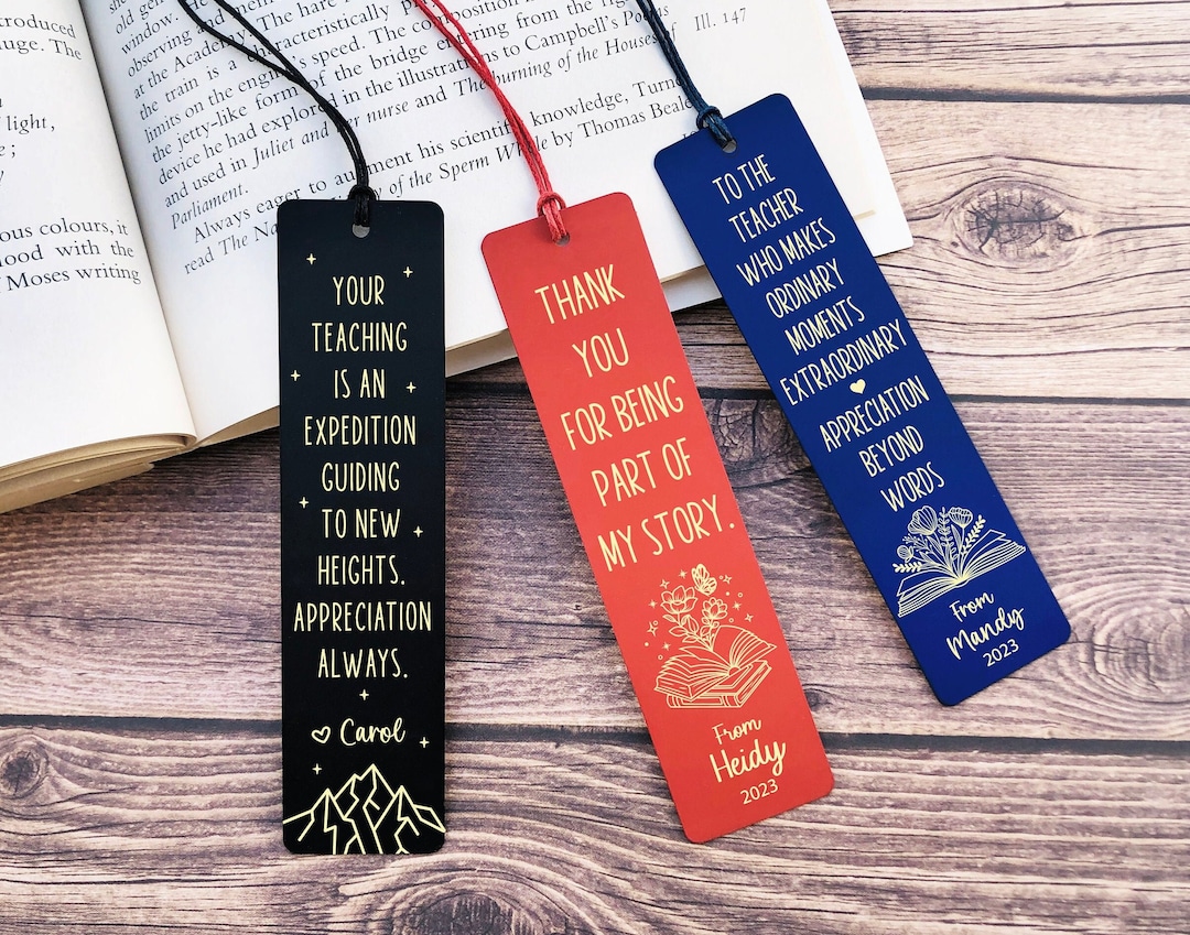 Personalized Bookmark Custom Engraved Brass Metal Bookmark Perfect ...