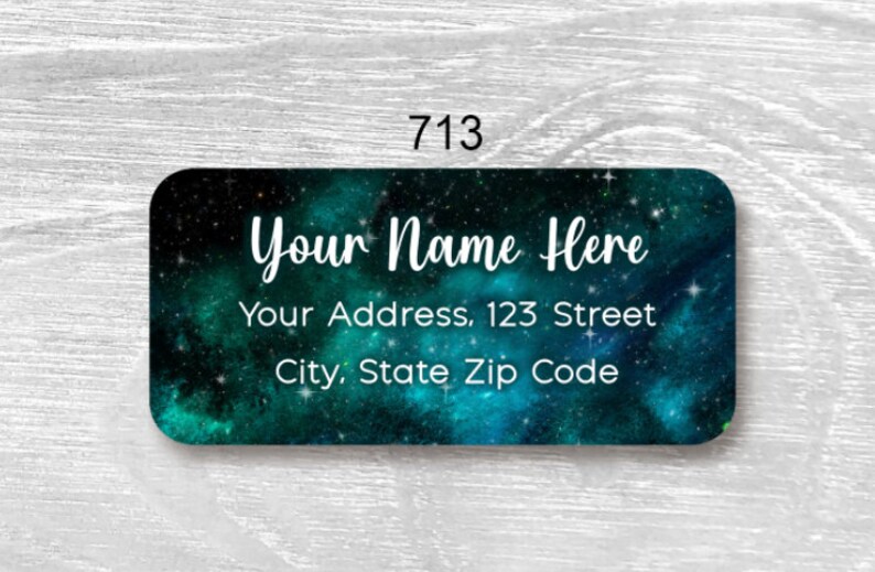 Set of 48 Personalized Cosmos Celestial Galaxy Starred Night Sky Full ...