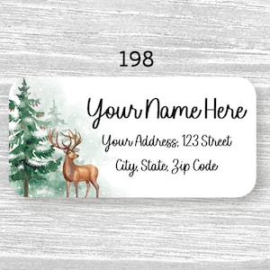 Personalized Trees Mountain Woodland Deer Landscape Christmas Winter ...