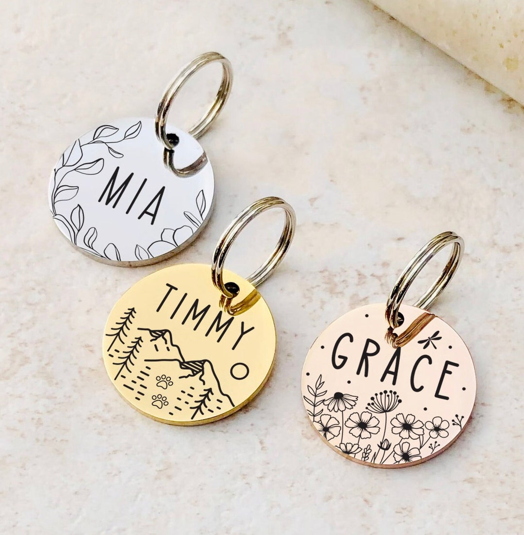 Pet Tag Personalized Engraved Dog Cat Name Tag Collar ID Tag, Jewelry ...