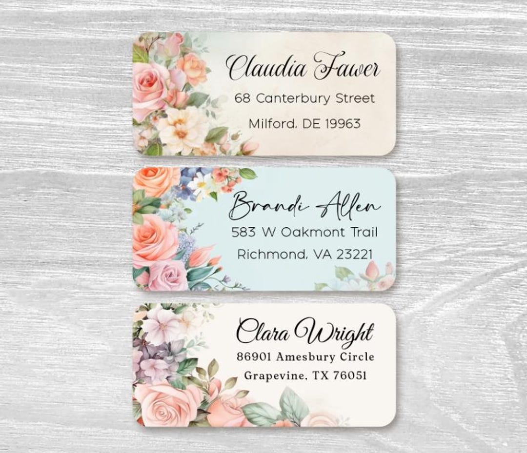 Personalized Elegant Roses Flowers Wildflowers Spring Wedding Favor ...