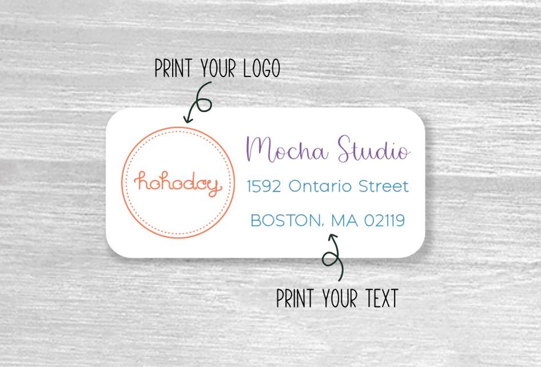 Set of 48 Personalized Print Your Logo Your Text Business Labels ...